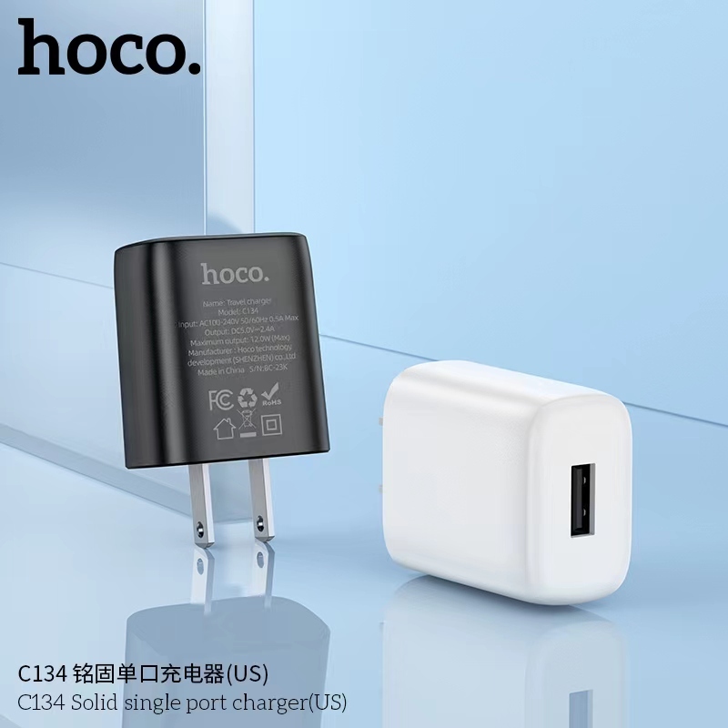 Hoco รุ่น C134 Solid single port charger (US) หัวชาร์จ 1USB 12W ปลั๊ก ...