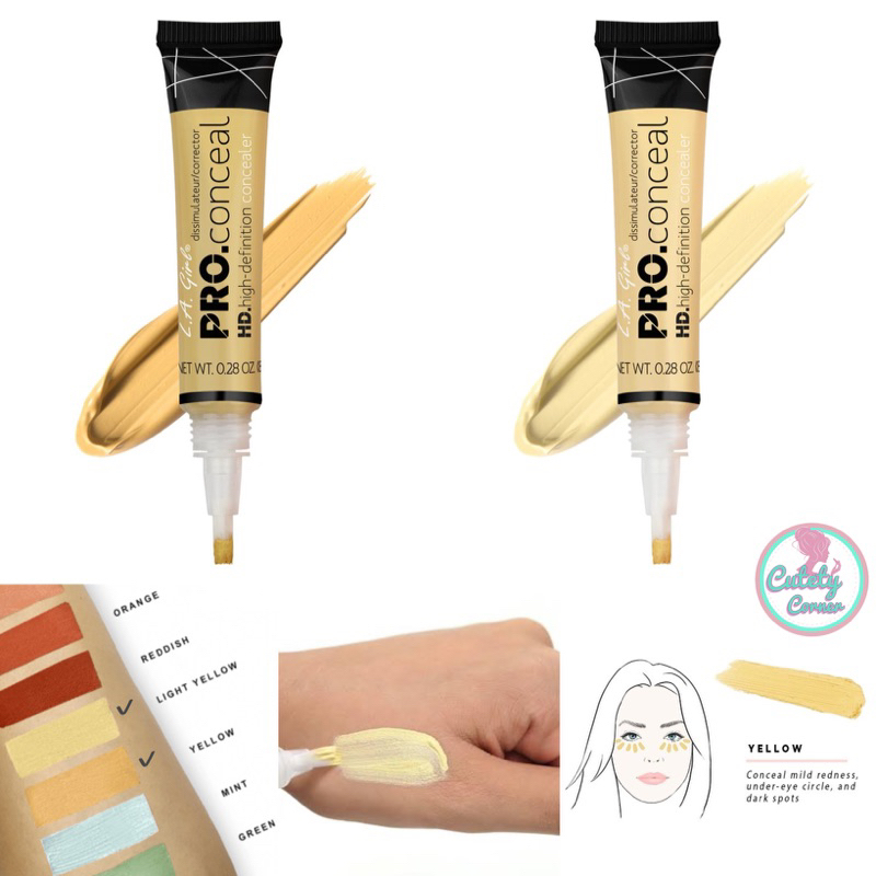 L.A. Girl Pro.conceal HD.high-definition Concealer - Yellow Corrector ค ...