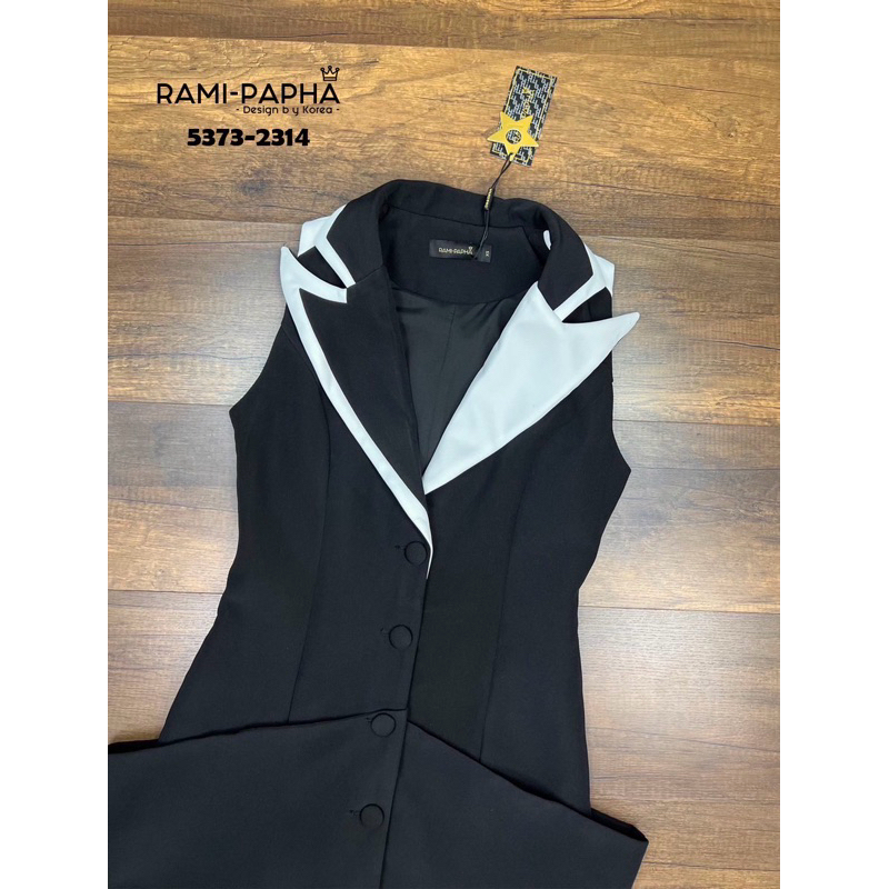 Rami papha เดรสคอปก ชุดสีทูโทน | Shopee Thailand