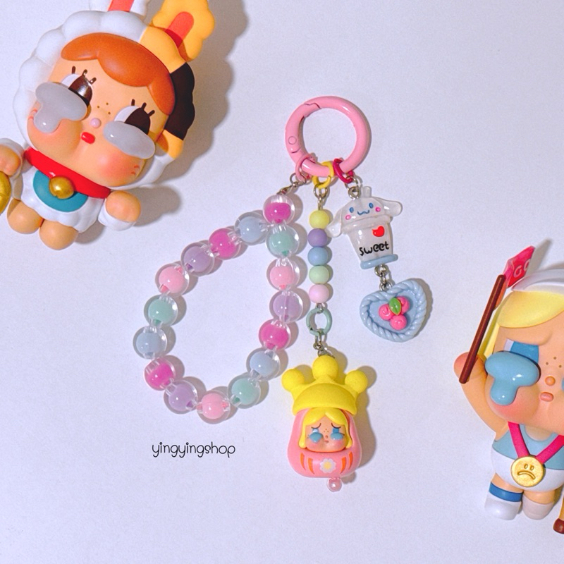 พวงกุญแจ pop bean cry baby labubu Dimoo skullpanda hacipupu sweet pean ...