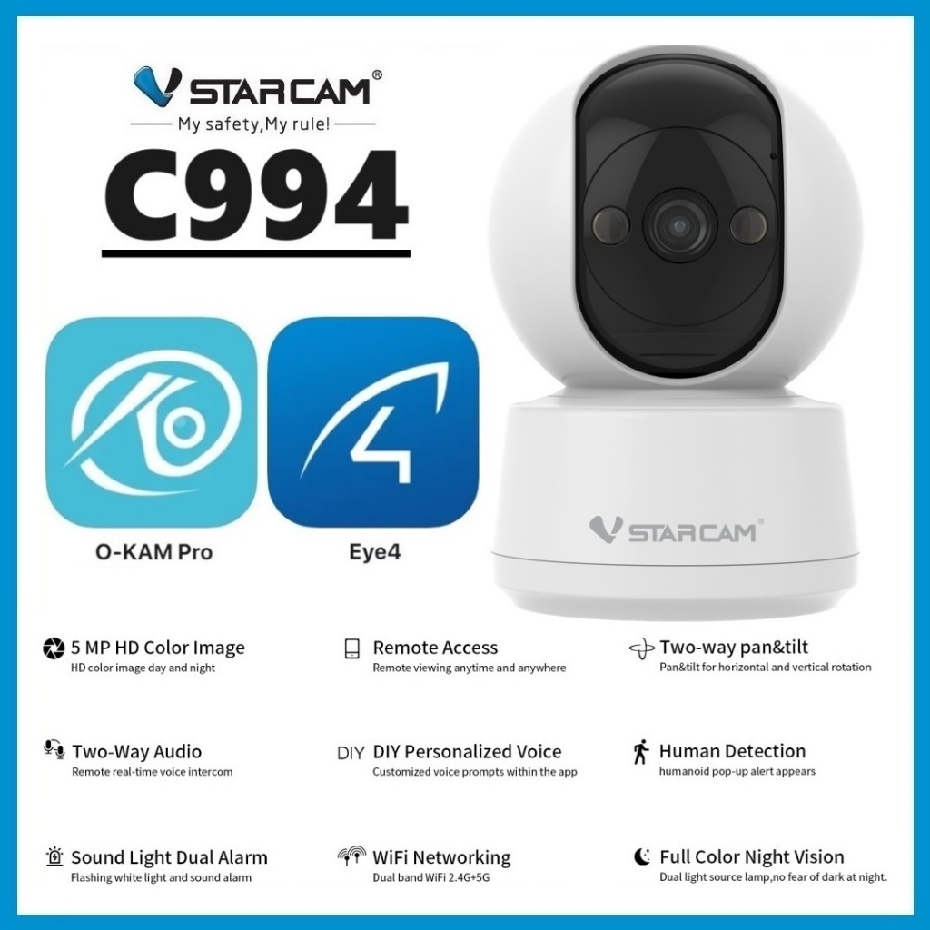 VSTARCAM C994 5MP / C991 3MP SUPER HD 1296p 5GHz Dual-Band WiFi Camera กล้องวงจรปิดไร้สาย กล้อง ...