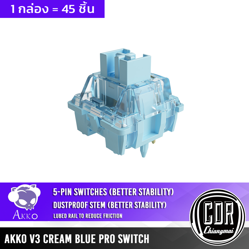 สวิตช์ AKKO V3 Cream Blue Pro Switch Tactile 5 Pin สวิตช์คีย์บอร์ด ...