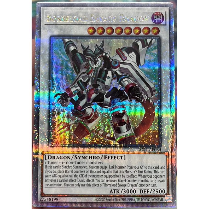 Yugioh Asia-Eng [RC04-AE034] Borreload Savage Dragon (Quarter Century Secret Rare) การ์ดเกมยูกิ ...