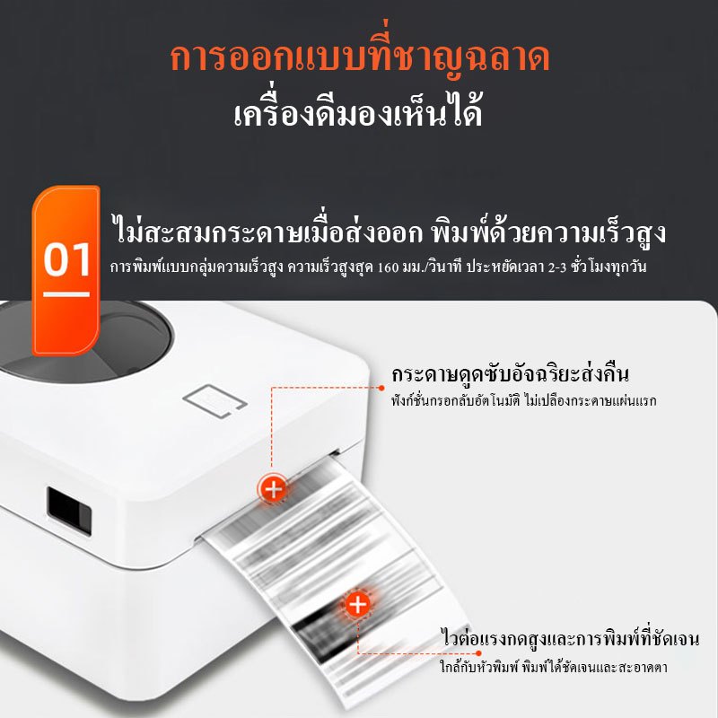 รุ่นประหยัด เครื่องปริ้นใบปะหน้า Printerpro USB/USB+Bluetooth Thermal Printer เครื่องปริ้นสติกเก ...