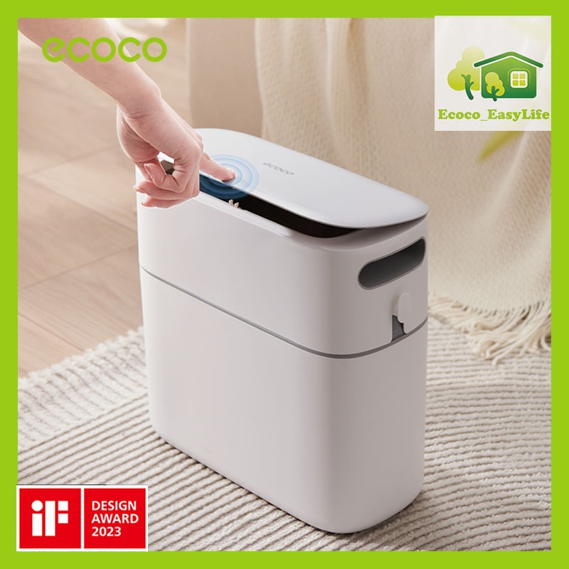 ECOCO ถังขยะ 8 ลิตร 12 ลิตร ถังขยะในห้องน้ำ ในตัวสองชั้น เปิดเพียงคลิกเดียว ถุงขยะ | Shopee Thailand