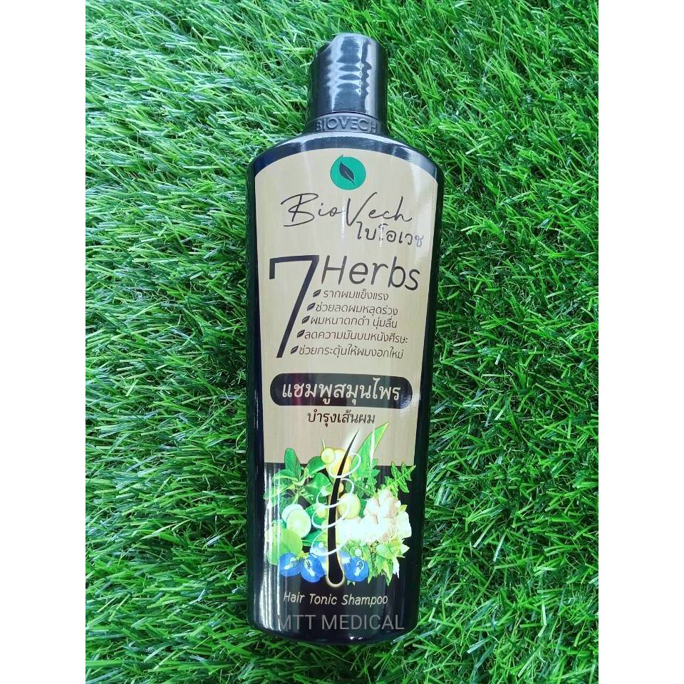 Bio vech Seven Herbs Hair Tonic Shampoo 225 ml. ไบโอเวช เซเว่น เฮิร์บส ...