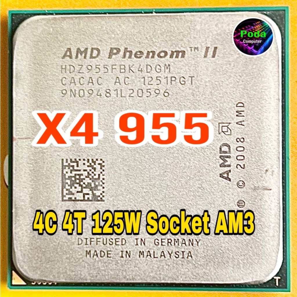 ซีพียู CPU AMD Phenom II X4 955 3.2GHz (4คอ4เทรด) ฟรีซิลิโคน1ซอง | Shopee Thailand