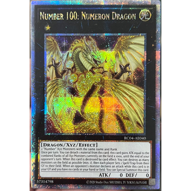 Yugioh Asia-Eng [RC04-AE040] Number 100: Numeron Dragon (Quarter Century Secret Rare) การ์ดเกม ...