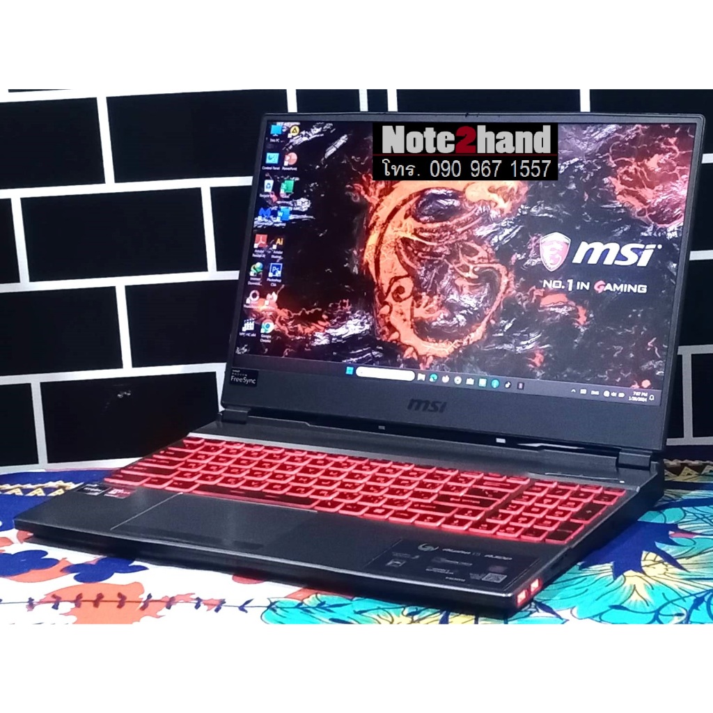โน๊ตบุ๊คมือสอง MSI CPU AMD Ryzen 7 3750H จอ15.6”IPS 120Hz+แรม8+NVMe 512 ...