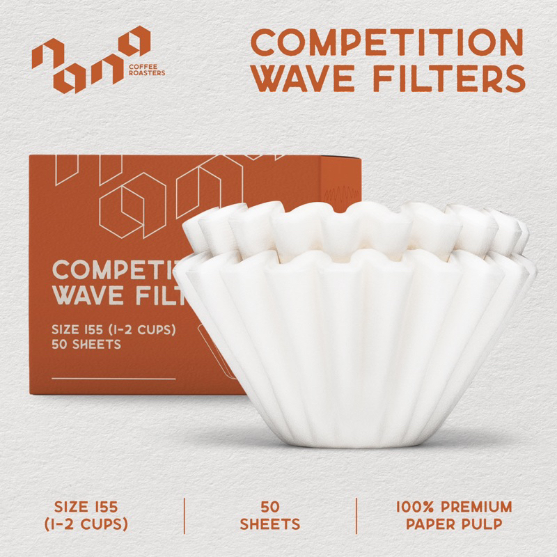 กระดาษกรองแบบเวฟ 155 กระดาษกรองกาแฟดริป Competition Wave Filters (50 ...