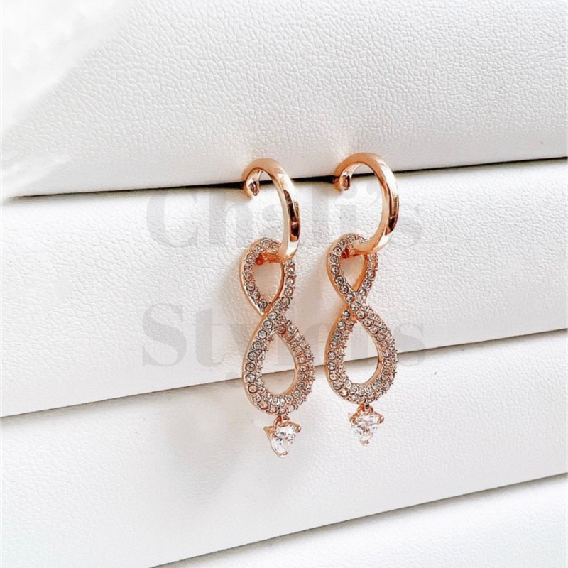 ต่างหู Swarovski รุ่น Swarovski Infinity clip earrings | Shopee Thailand