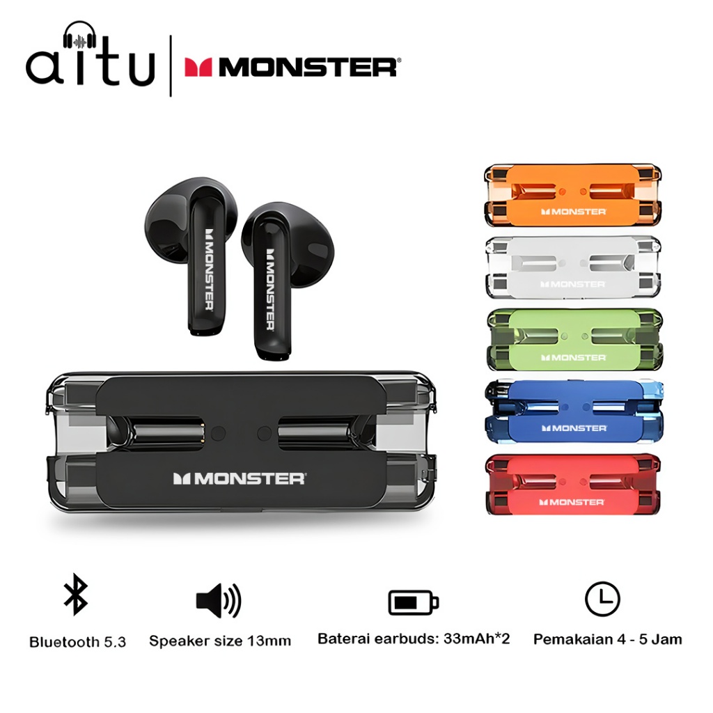 Monster XKT08 หูฟังบลูทูธไร้สาย บลูทูธ5.3 คุณภาพเสียงดี สําหรับกีฬา ...