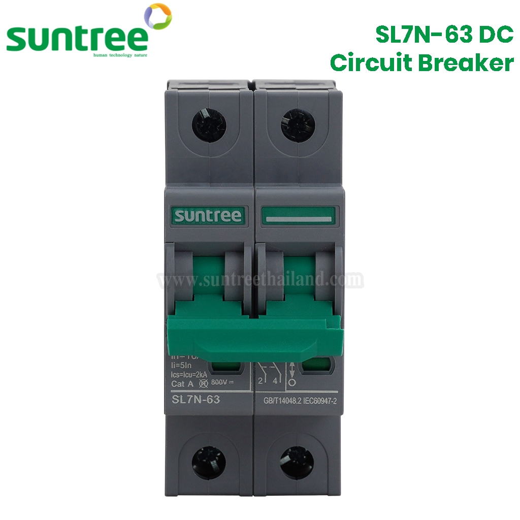 Suntree SL7N-63 DC Circuit Breaker MCB 2P 800V ตัวเลือก 16A, 20A, 25A, 32A, 63A Non-Polarity ...
