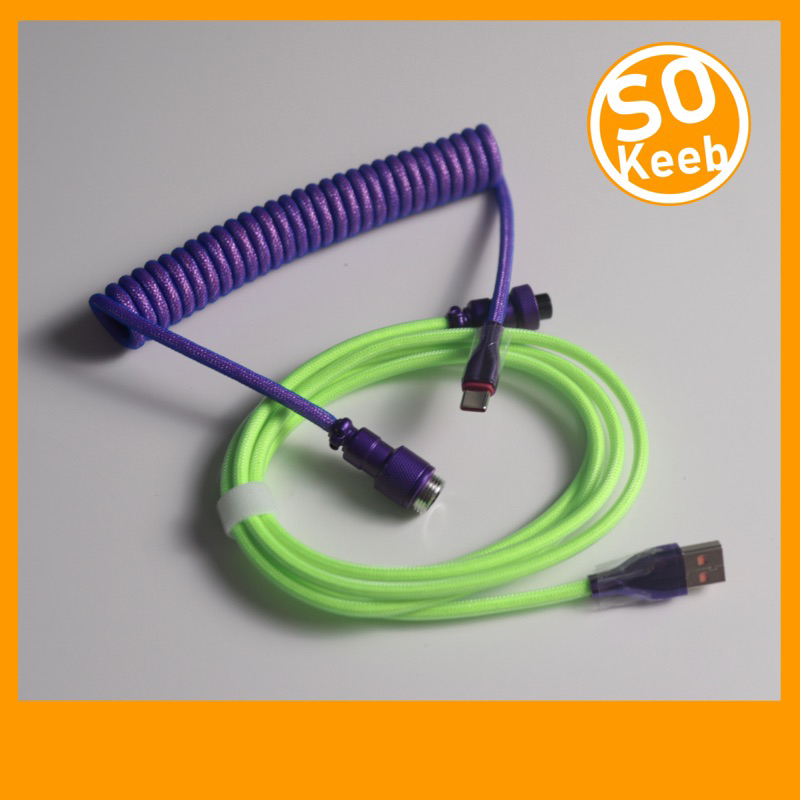 Coiled Cable USB-C to A สำหรับ Mechanical Keybaord สายถัก สายเชื่อมต่อ ...