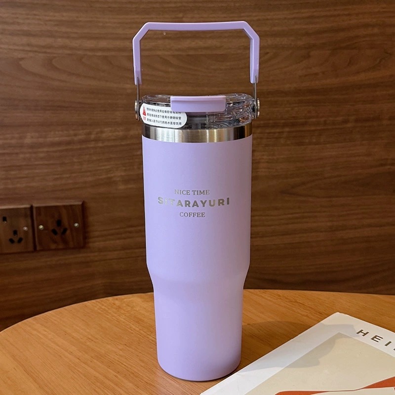 แก้วเก็บอุณหภูมิ SITARAYURI ขนาด 600 900 1200 ML แถมยางรองแก้วและสติกเก ...