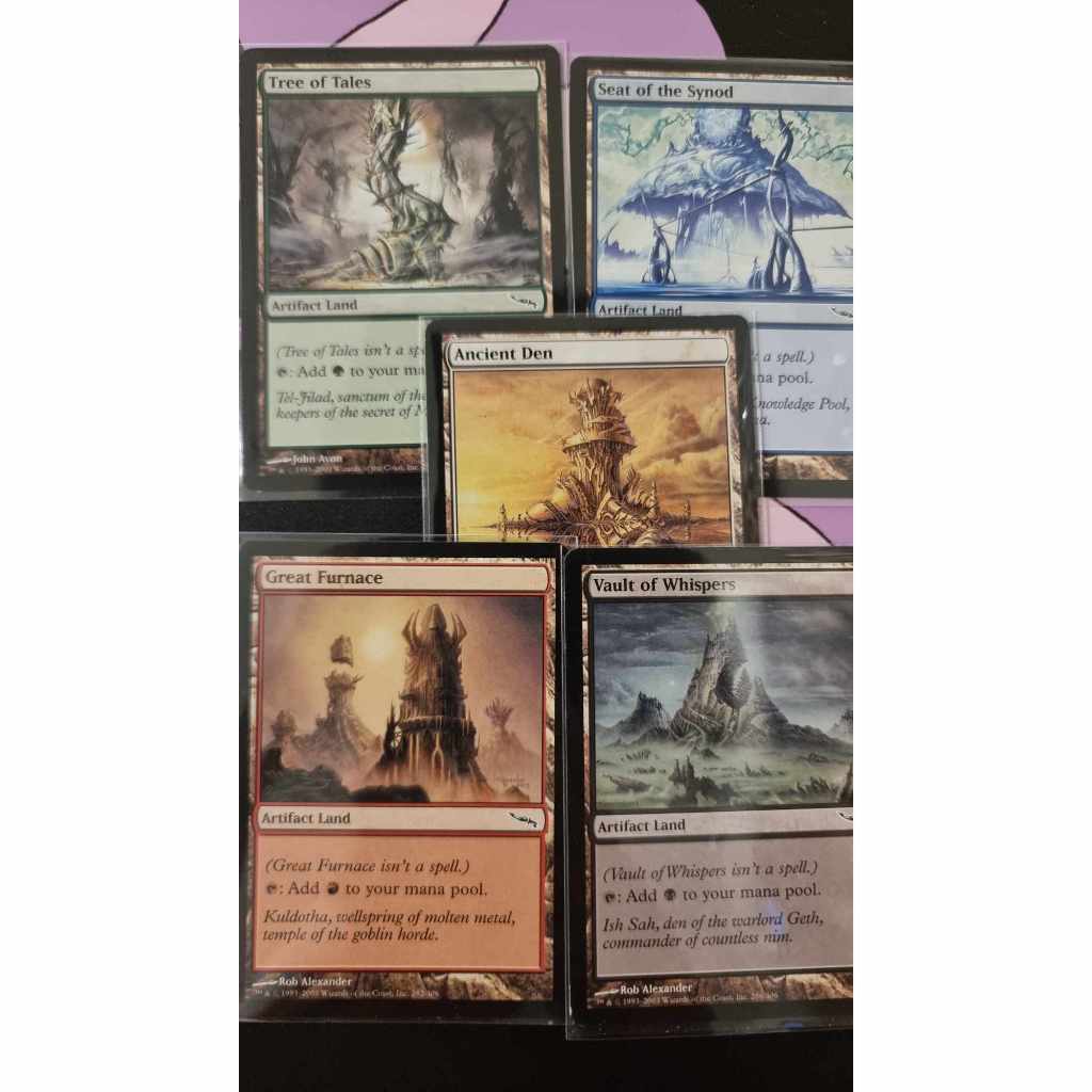 Artifact Land สภาพ EX-VG การ์ด MTG ของแท้จากชุด Mirrodin เลือกแบบ Seat of the Synod, Ancient Den ...