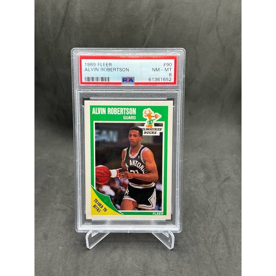 การ์ดนักบาสเก็ตบอล ALVIN ROBERTSON /1989 Fleer #90 (NM-MT PSA 8 ...