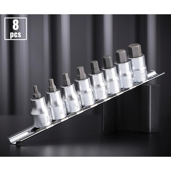 KOKEN RS3010M/8-L38 ชุดบ๊อกซ์เดือยโผล่ หกเหลี่ยม (มิล) 8 ชิ้น ขนาด 3/8” ยาว 38mm. Made in Japan ...