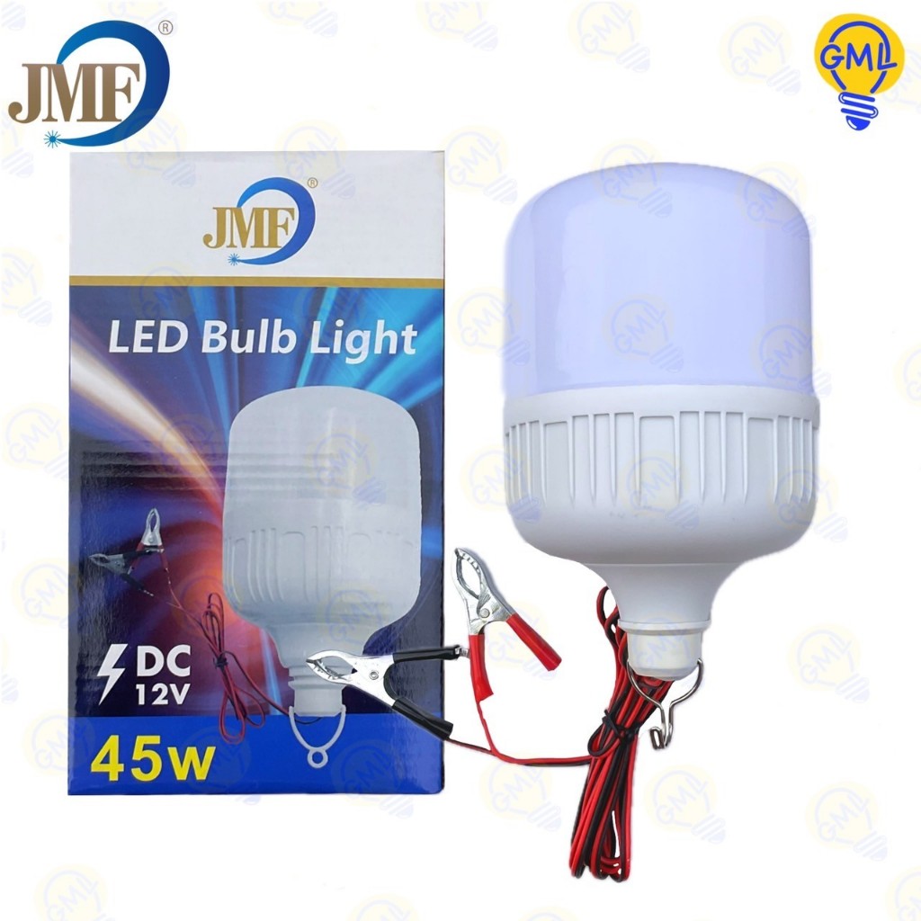 JMF หลอดไฟคีบแบต LED 45W แสงขาว (DC 12V) หลอดไฟ 12V | Shopee Thailand
