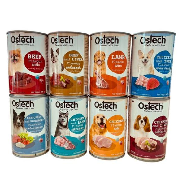 อาหารเปียกสุนัขออสเทค Ostech ขนาด 400g x 12กระป๋อง | Shopee Thailand