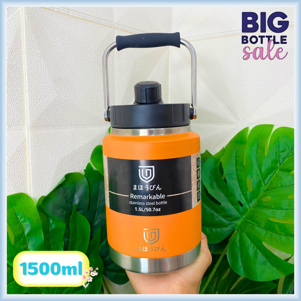 Mahobin กระติกน้ำ เก็บอุณหภูมิ กระติกใส่น้ำแข็ง กระบอกน้ำเก็บความเย็น 1500ML สแตนเลส316 M-15 ...