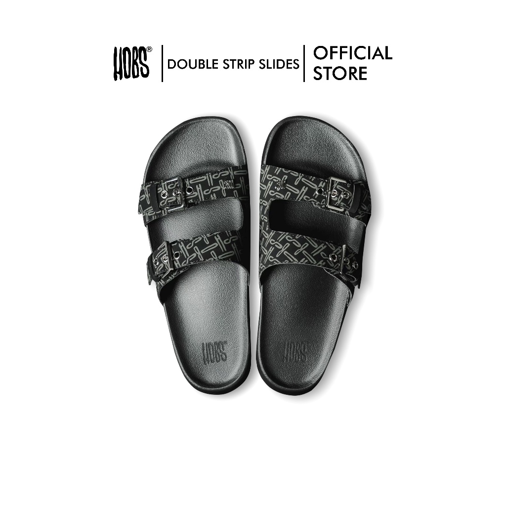 Hobs® รองเท้าแตะ Monogram series | Double strip Slides | Cross Slides ...