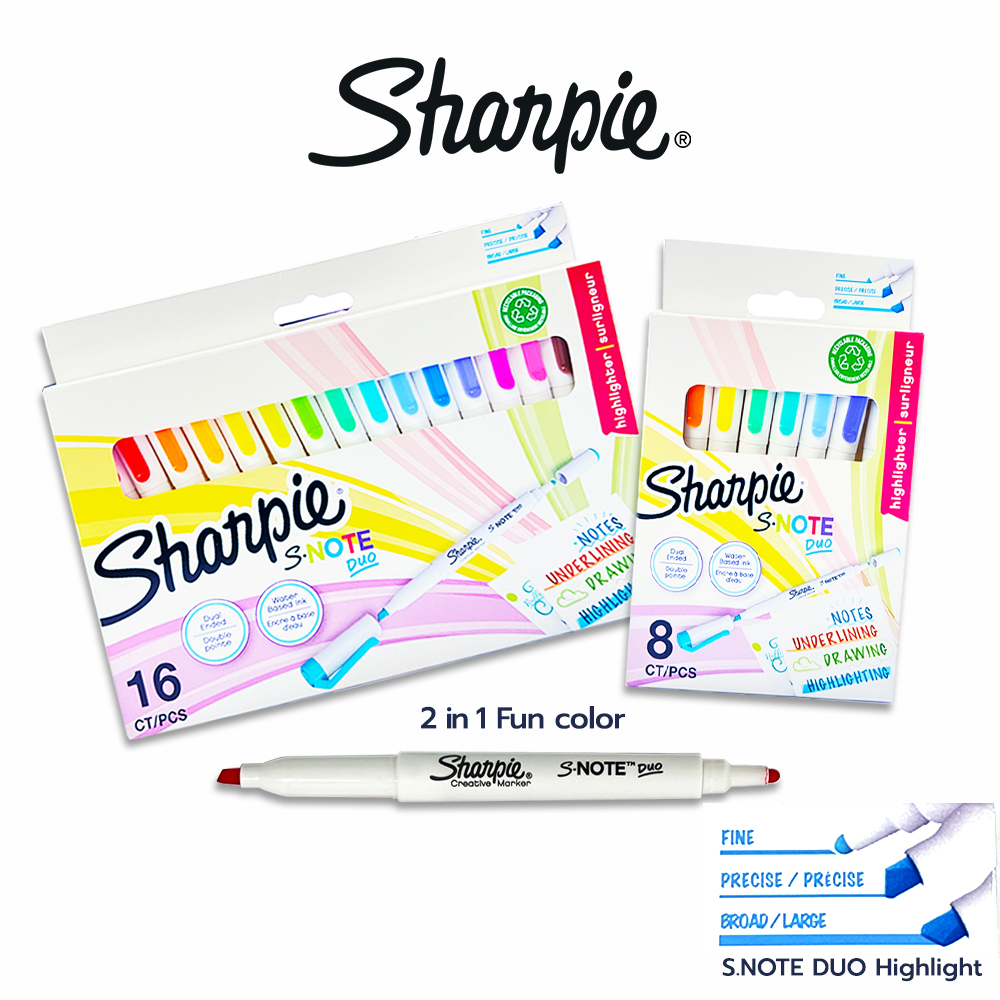 Sharpie DUO creative marker 2in1 เส้น 3ระดับ แพ็ค 8สี - 16สี / แพ็ค ...
