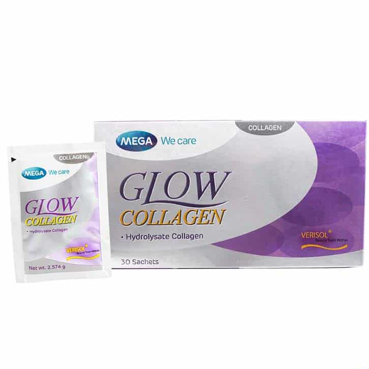 MEGA GLOW COLLAGEN 30 ซอง คอลลาเจนพร้อมดื่มแบบซองชง ลดเลือนริ้วรอย ฝ้า ...