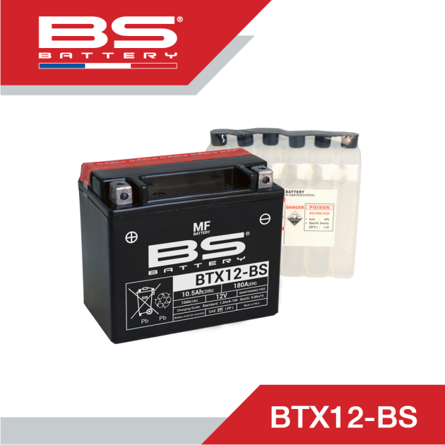 แบตเตอรี่ MF รหัส BTX12-BS สำหรับรุ่น Kawasaki , Versys ,Suzuki ...