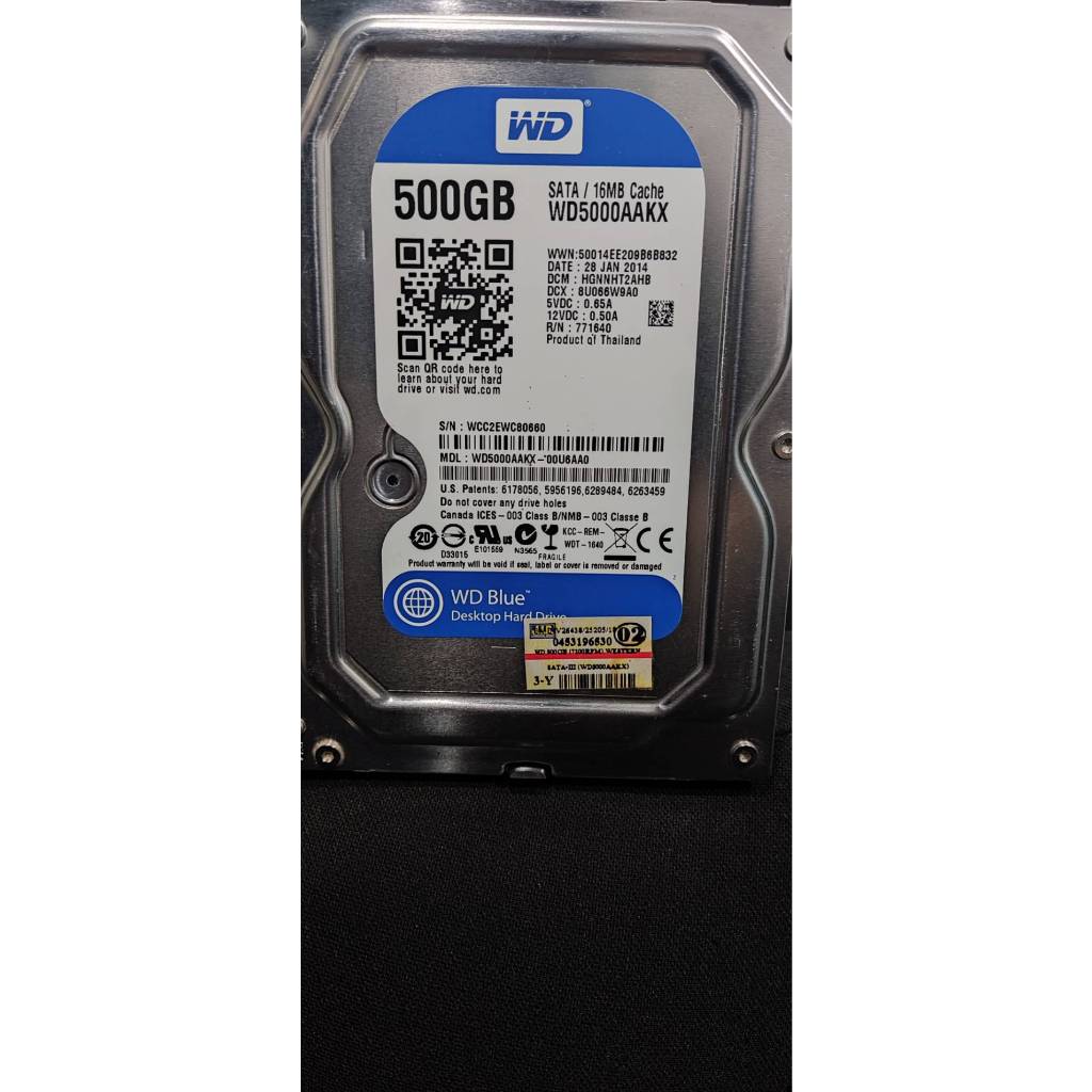 HDD (ฮาร์ดดิสก์) 500GB WD BLUE มือสอง 3.5'' | Shopee Thailand