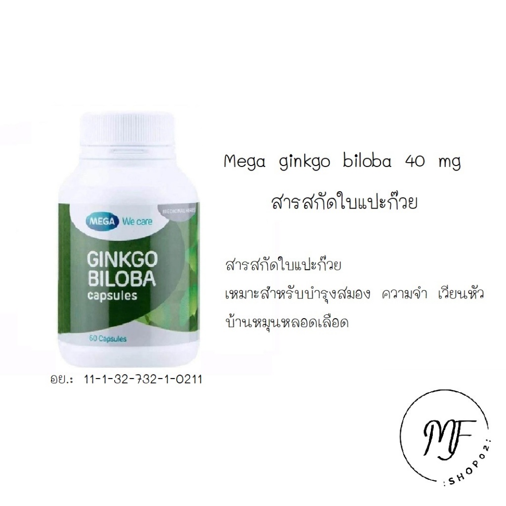 Mega ginkgo biloba 40 mg l สารสกัดใบแปะก๊วย เหมาะสำหรับบำรุงสมอง ความจำ ...