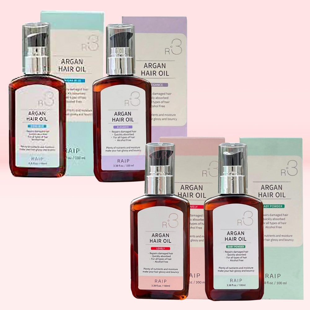Raip R3 Argan Hair Oil 100ml - Baby Powder/Elegance/Lovely/Ocean Blue | Shopee Thailand