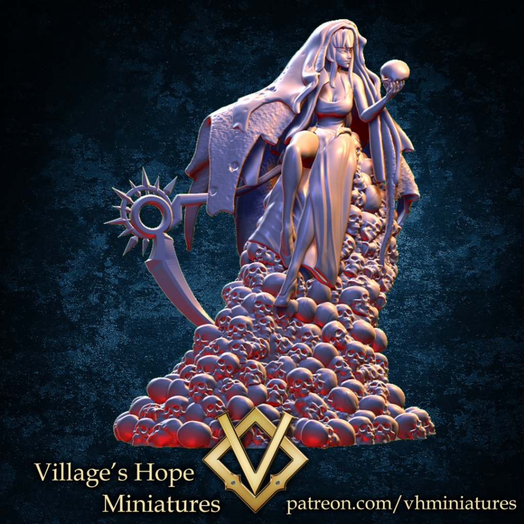Grim Reaper Girl - Undead Wraith Grim Reaper / 3D printed miniature VHM ...