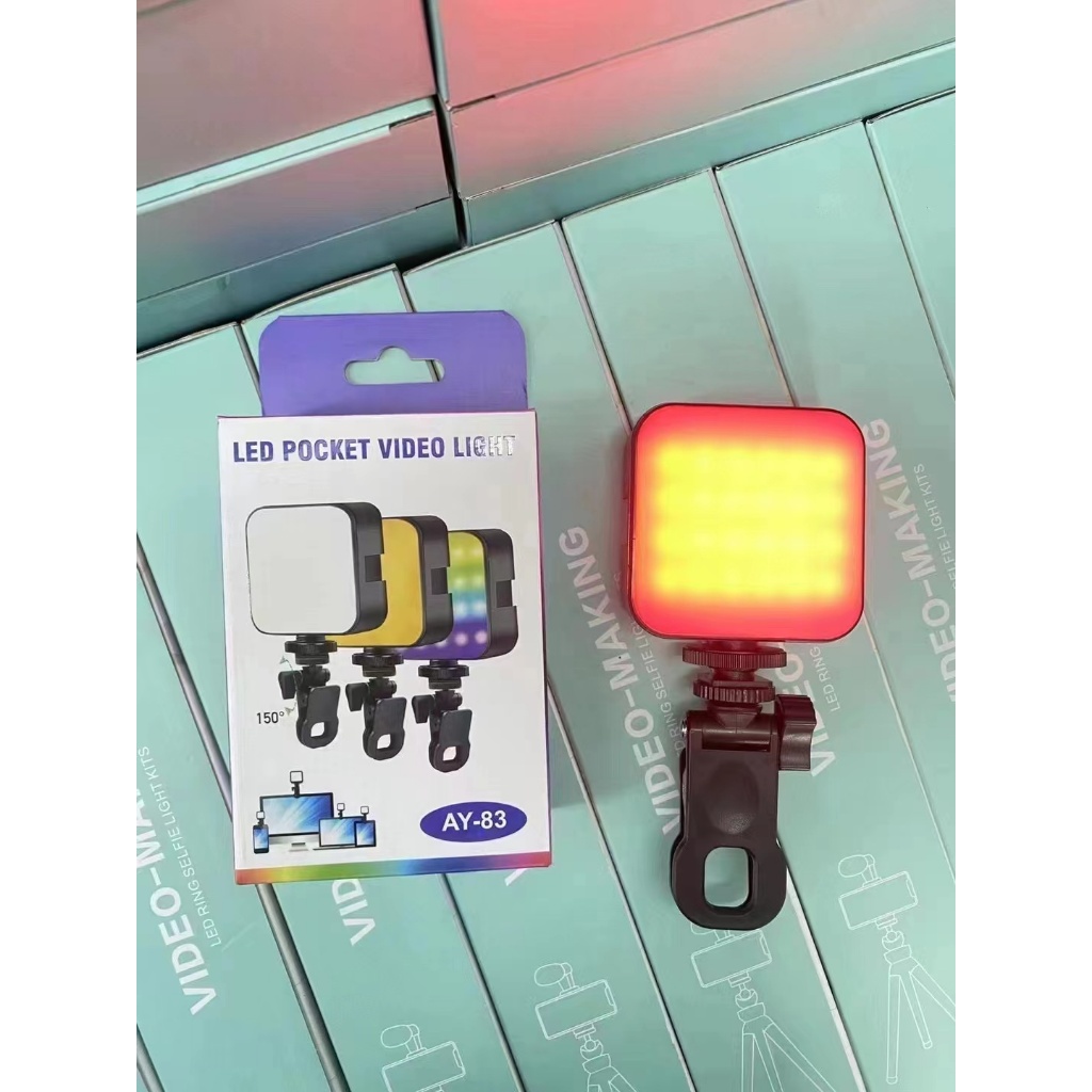 Pocket Video Light LED/RGB AY-83 โทรศัพท์มือถือเติมแสงไฟกระเป๋าสะดวกชาร์จไฟสามสีไฟปรับโทรศัพท์ ...