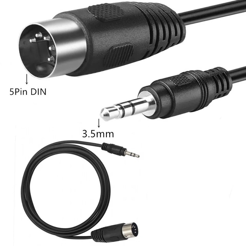 สายแปลง หัวต่อ DIN Midi Male Plug to 3.5 mm Male Stereo Jack Audio ...