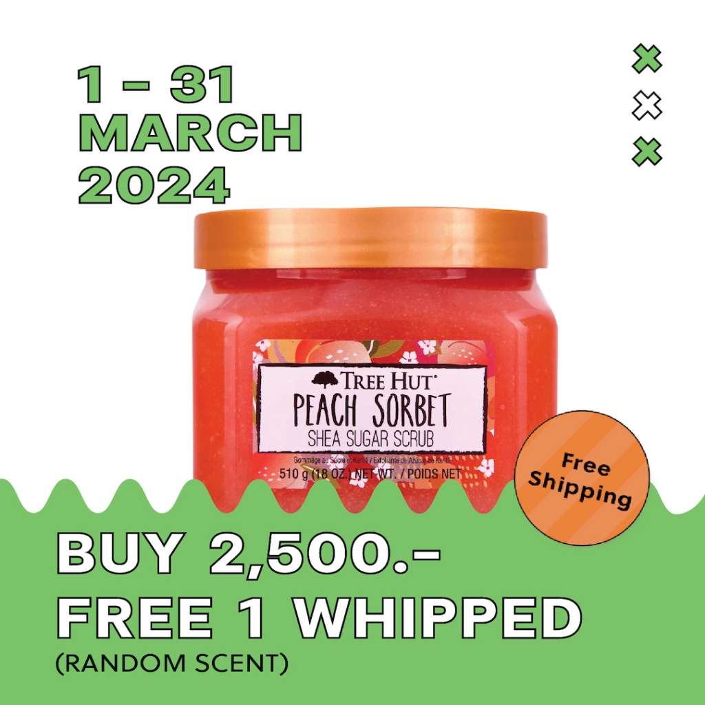 Tree Hut Peach Sorbet Shea Sugar Scrub สครับน้ำตาล ขัดผิว กลิ่น พีช ซอร ...