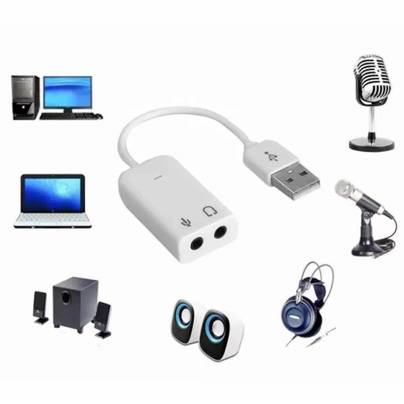 7.1 Channel Audio Sound Card Adapter 3D / USBการ์ดเสียงเสมือนจริง 7.1 ...