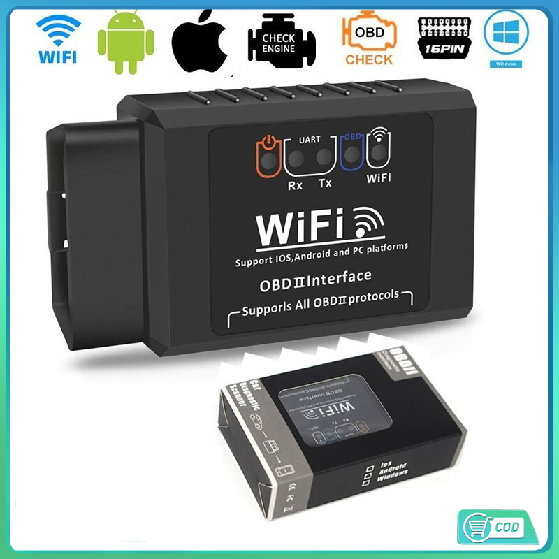 เครื่องสแกน1.5 Wi-Fi ELM327 V สำหรับ OBD2, เครื่องอ่านรหัส Wi-Fi ...