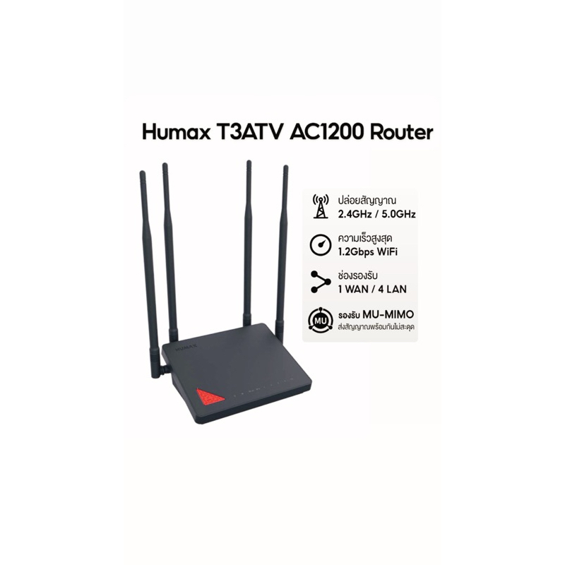 Humax Quantum T3ATV2 AC1200 Wi-Fi Dual Band Gigabit Router | Quantum ...