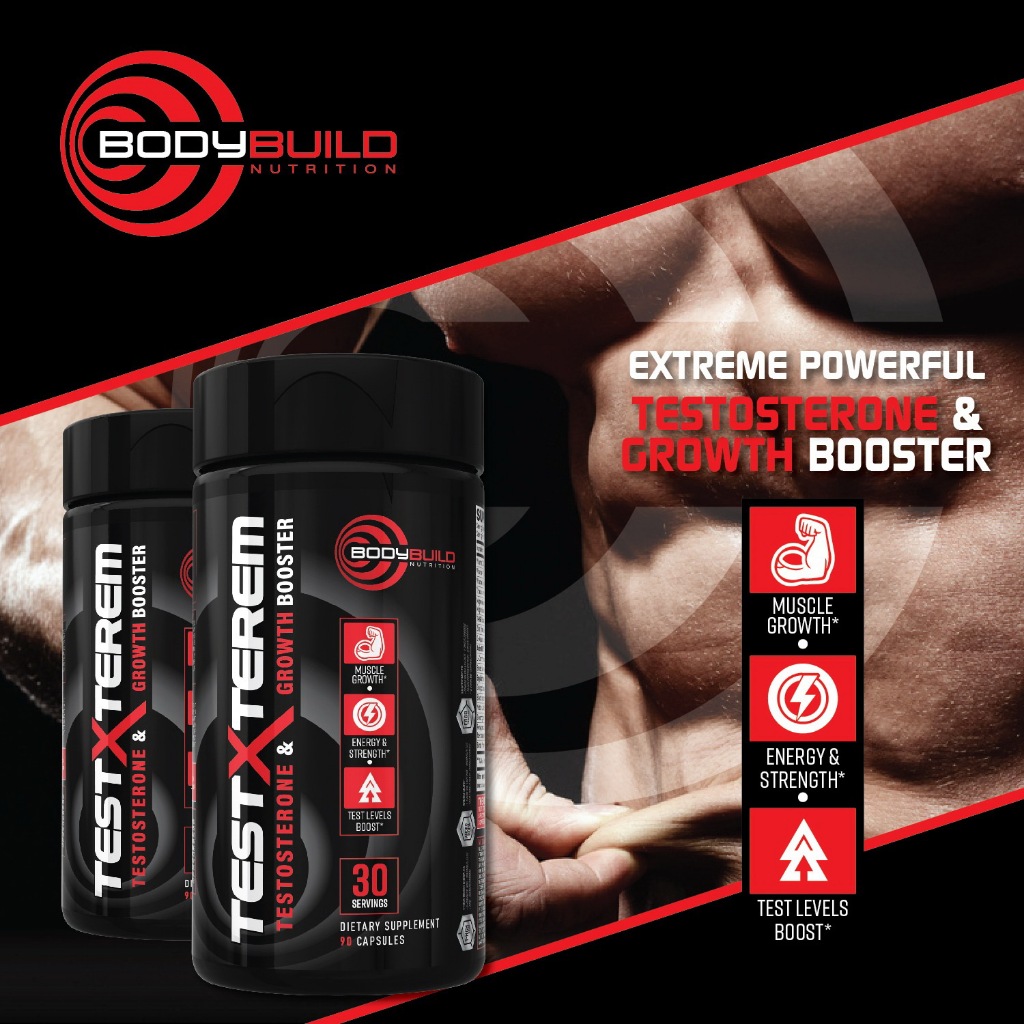 BodyBuildNutrition 100% USA TestXTEREM Test&Growth Booster 90 Capsules ...