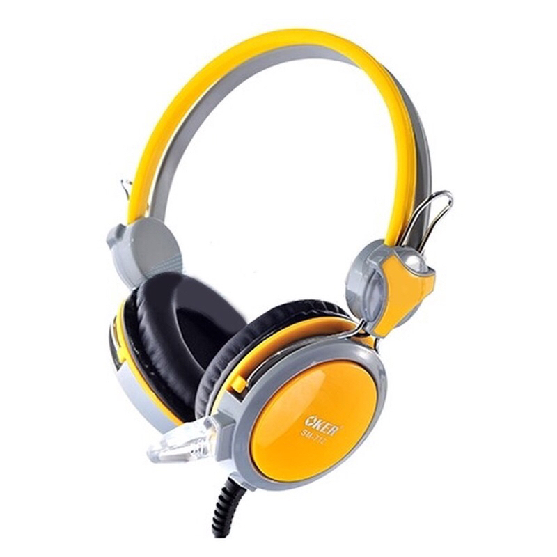 OKER SM-712 Gaming Headphone หูฟังโอเคอร์ ครอบหู เล่นเกมส์ ทำงาน ฟังเพลง เชื่อมต่อคอมพิวเตอร์ ...