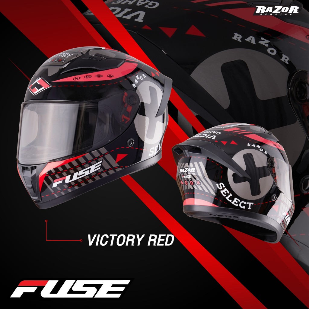 หมวกกันน็อค FUSE รุ่น RAZOR SP ปี 2022-2023 ใหม่ล่าสุด เต็มใบ เลือกไซส์ ...