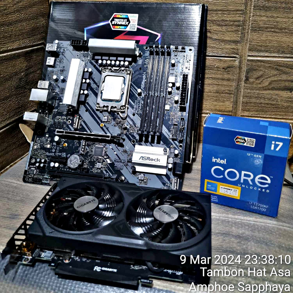 CPU (ซีพียู) INTEL CORE I7 12700KF + ASROCK Z690M PHANTOM GAMING 4 (DDR4) (LGA 1700) + RTX ...