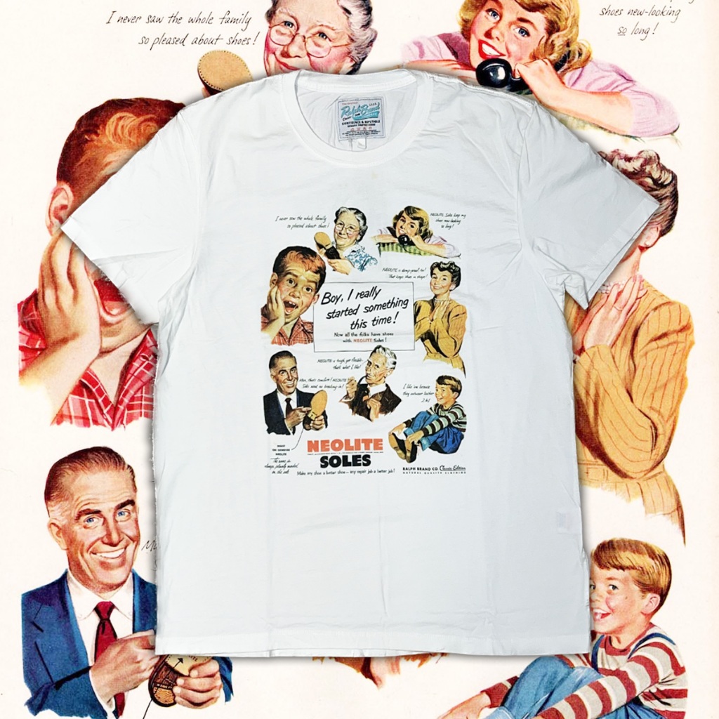 (พร้อมส่ง) Ralph Brand เสื้อยืดผู้ชาย ผ้าฟอก สีขาว นุ่ม สบาย Cotton100 ...