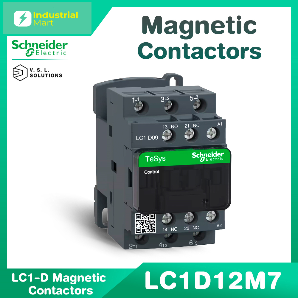 Schneider Electric LC1D12M7 แมกเนติกคอนแทคเตอร์ 3P, 12A 220 VAC ...