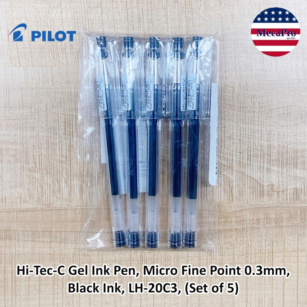 PILOT® Hi-Tec-C Gel Ink Pen, Micro Fine Point 0.3mm LH-20C3, Set of 5 ...
