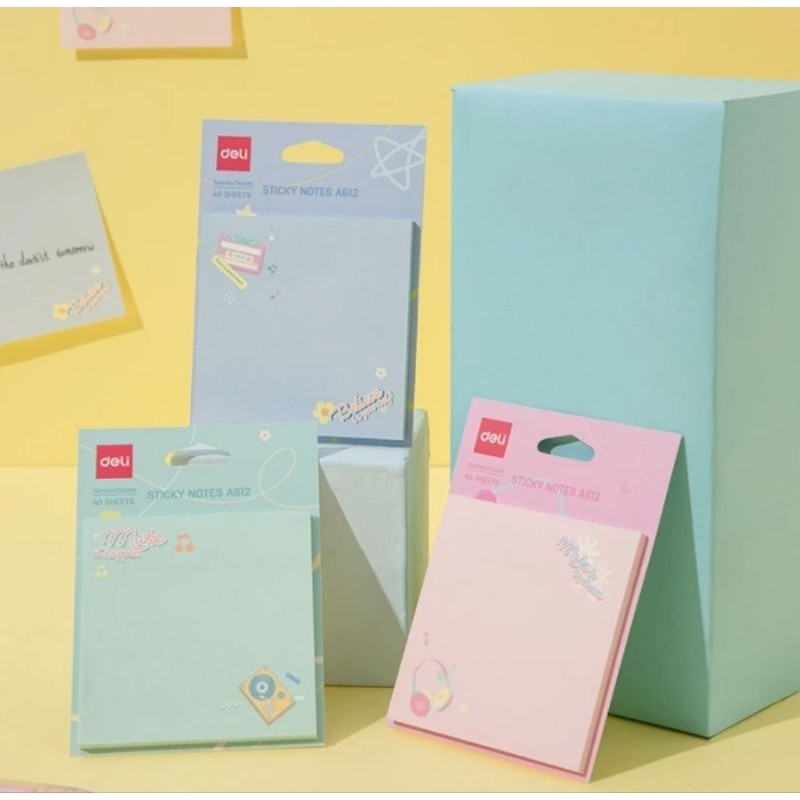 Deli กระดาษโน๊ตกาว Sticky Notes A612 ขนาด 74 x 74mm (ราคาต่อ 1 ชิ้น ...
