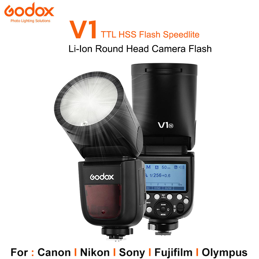 Godox V1 TTL Li-ion Round Head Camera Flash สำหรับ Canon/Nikon/Sony ...