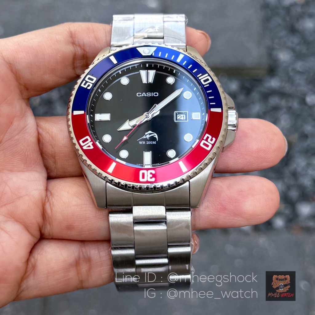 Casio Duro Pepsi Submariner Custom Premium Oyster Strap หน้าปลาโลมา ...