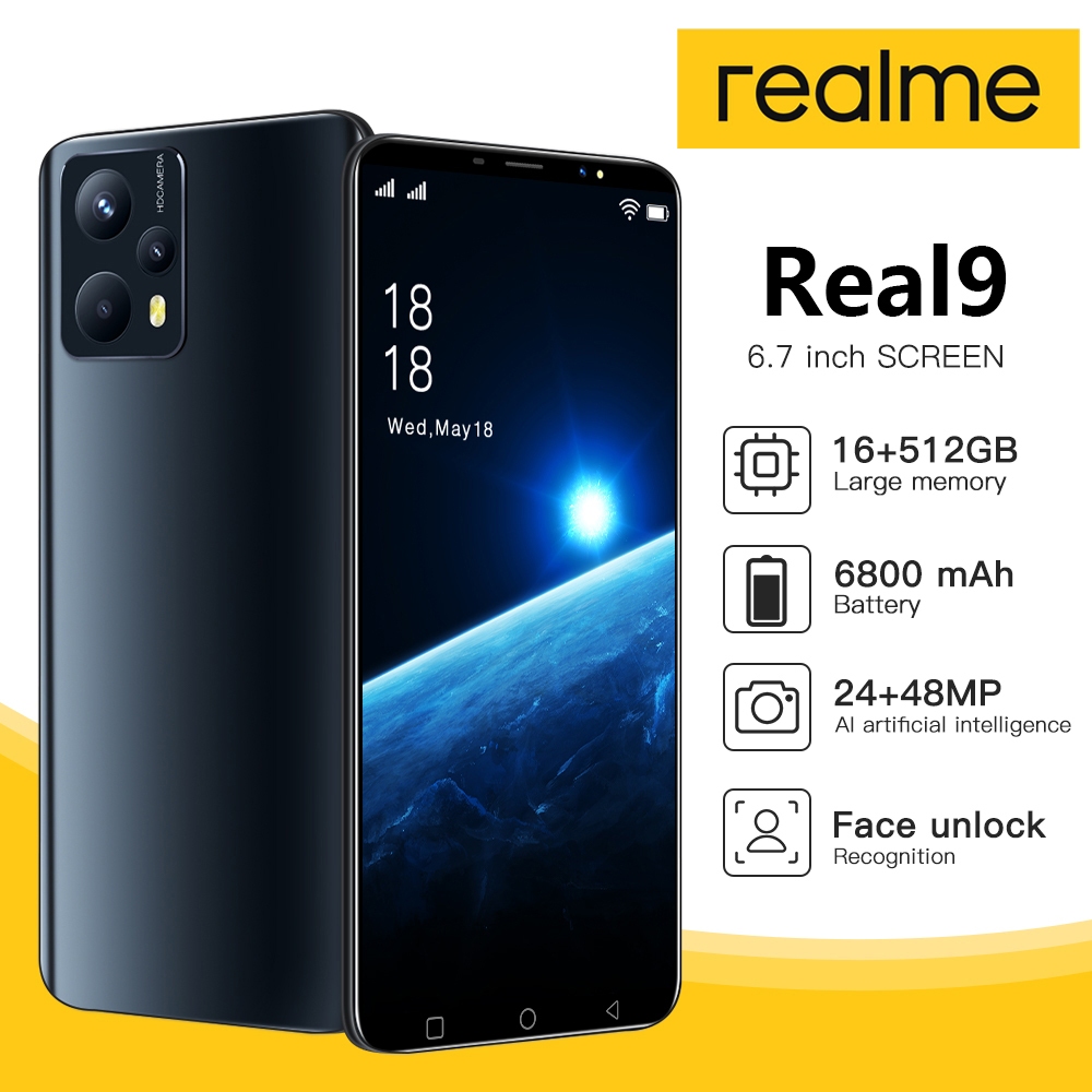 โทรศัพท์มือถือ Real9 5G สมาร์ทโฟน เครื่องใหม่ Smartphone 4G/5GHD 7.5 ...